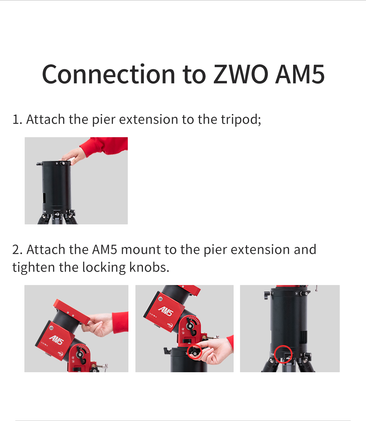 ZWO AM5 200 mm Pier Extension - PE200 – Khan Scope Centre